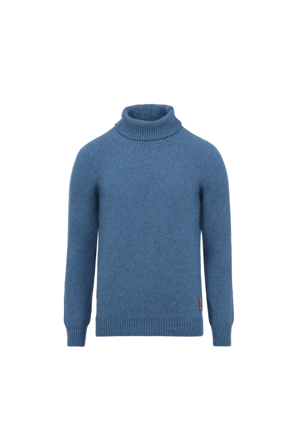 Ocean Blue Turtleneck Wool Sweater - Men - Made in France