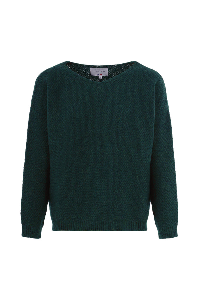 Pull Laine Oversize Vert Sapin - Femme - Made in France – Maison Izard