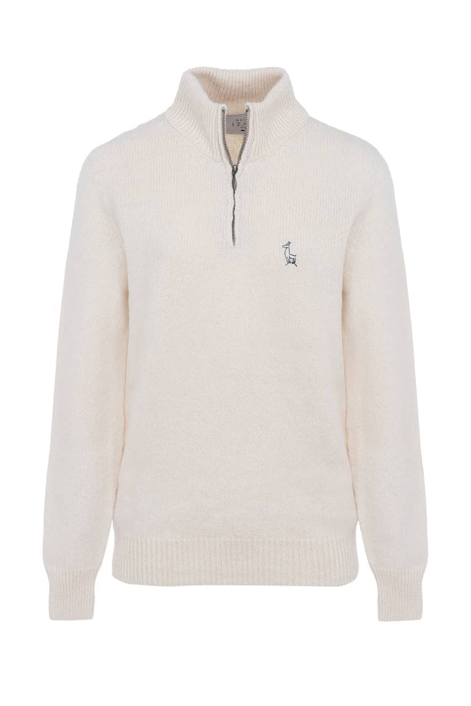Pull Camionneur Laine Blanc Ecru - Homme - Maison Izard